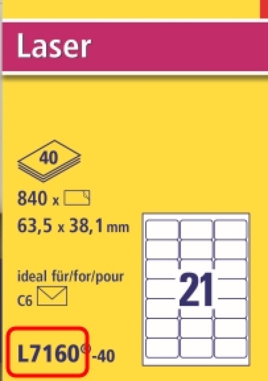 Številka Avery Zweckform proizvoda | Avery Zweckform